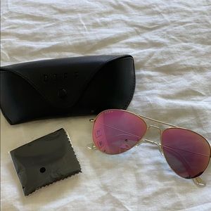 DIFF Eyewear Accessories | Cruz Goldblue Mirrored Aviators | Poshmark